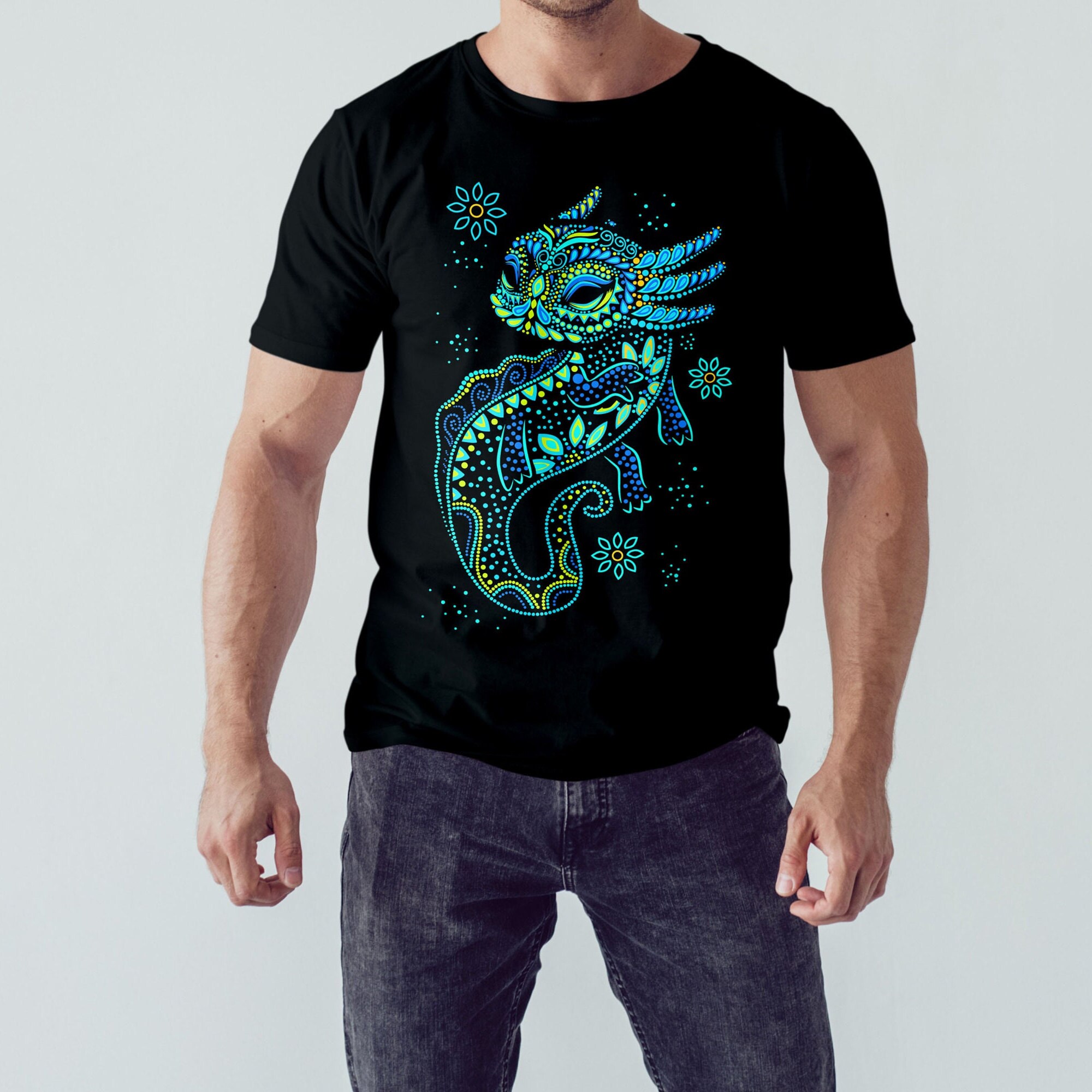 Axolotl Ajolote Huichol Azteca - Mexico - Unisex T-shirt - Etsy