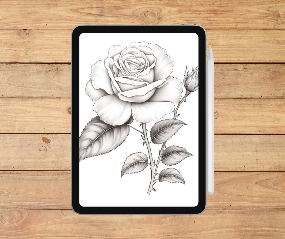 50 Beautiful Flowers Coloring Book, Printable PDF, Botanical Floral ...