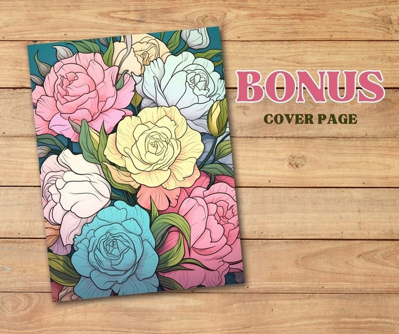 50 Beautiful Flowers Coloring Book, Printable PDF, Botanical Floral ...