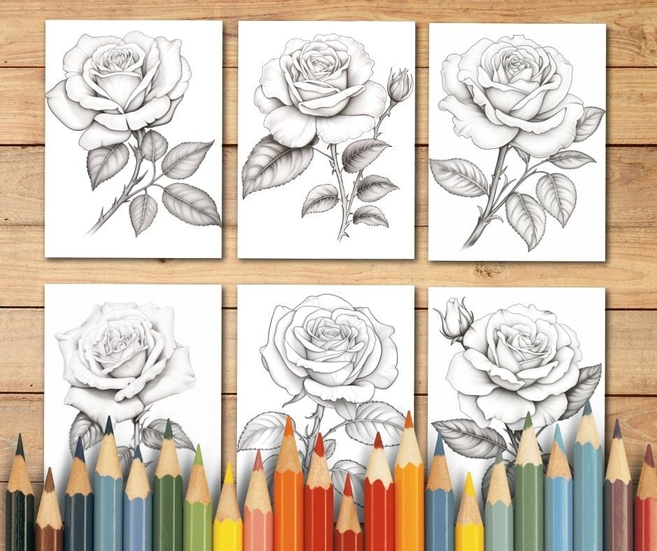 50 Beautiful Flowers Coloring Book, Printable PDF, Botanical Floral ...