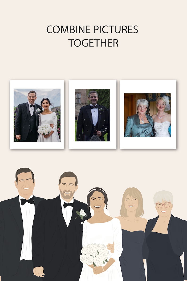 Wedding Illustration Custom Drawing From Photo Bride and - Etsy