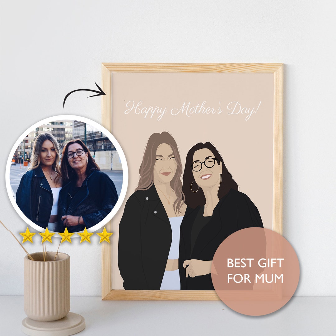 Mother’s Day Custom Portrait | Drawing From Photo | Custom Wall Art ...