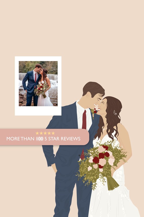Wedding Illustration Custom Drawing From Photo Bride and - Etsy