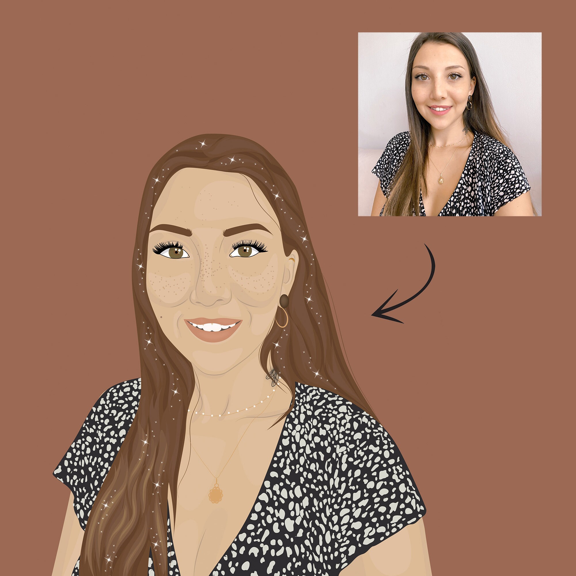 Digital Witchy Portrait Custom Magical Drawing From Photo Celestial ...