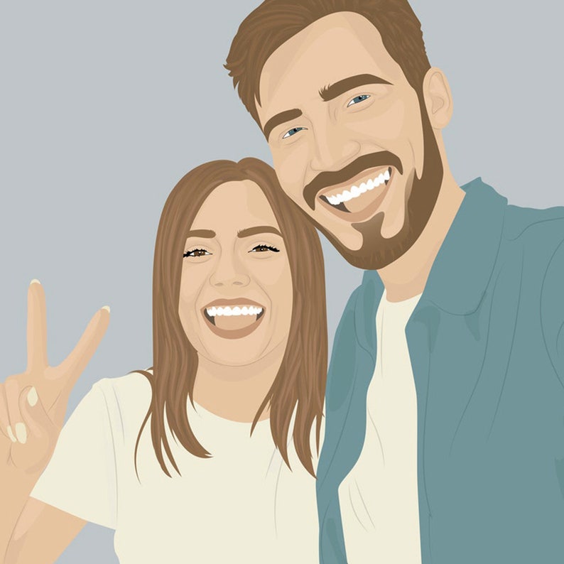 Cartoon Custom Portrait Drawing From Photo Custom | Etsy