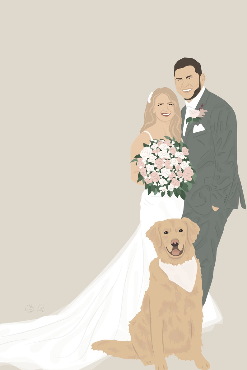 Wedding Illustration Custom Drawing From Photo Bride and - Etsy