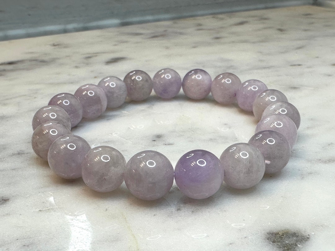 Lavender Kunzite Crystal 10mm Bracelet - Etsy