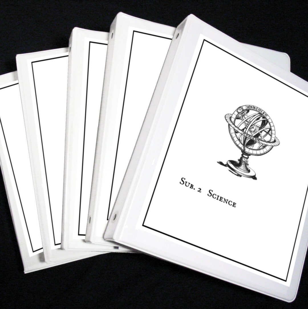 Set of 12 Vintage Binder Subject Inserts Printable - Etsy