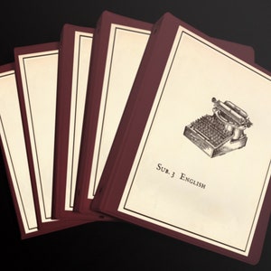 Set of 12, Vintage Style Binder Subject Inserts, Printable - Etsy