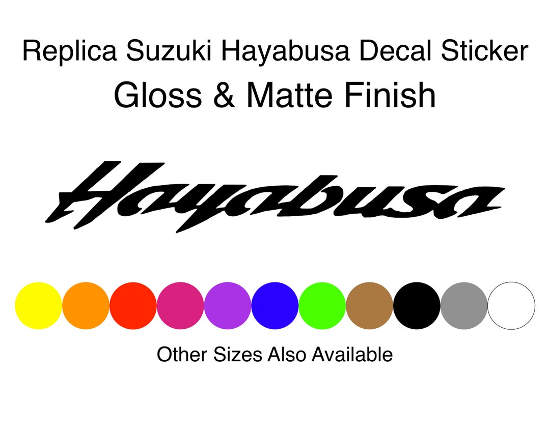 Suzuki Hayabusa Panel Motorbike Motorcycle Pair Decals Stickers Gloss ...