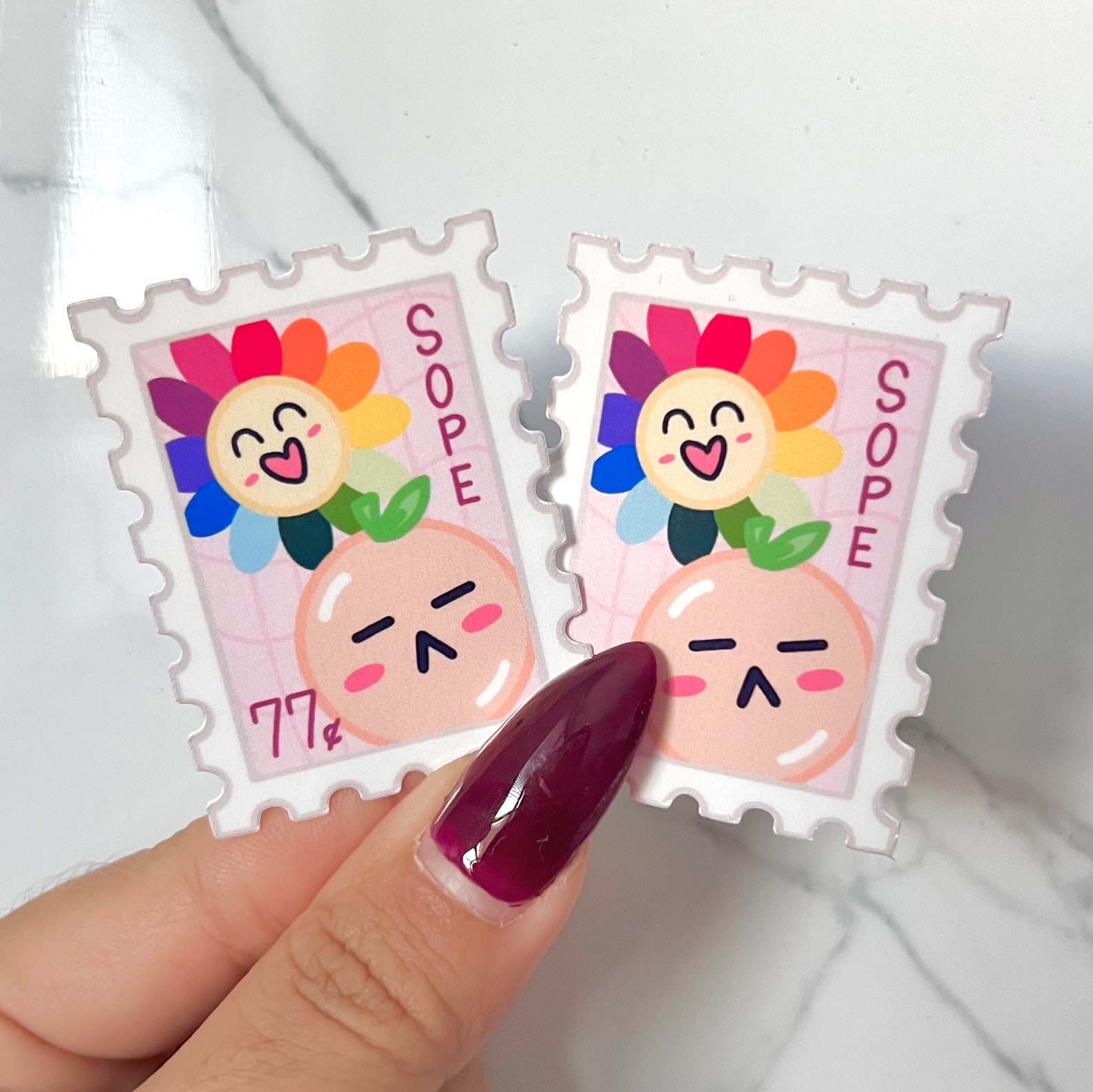 BTS SOPE Stamp Sticker Yoongi Tangerine Hobi Flower Kpop - Etsy