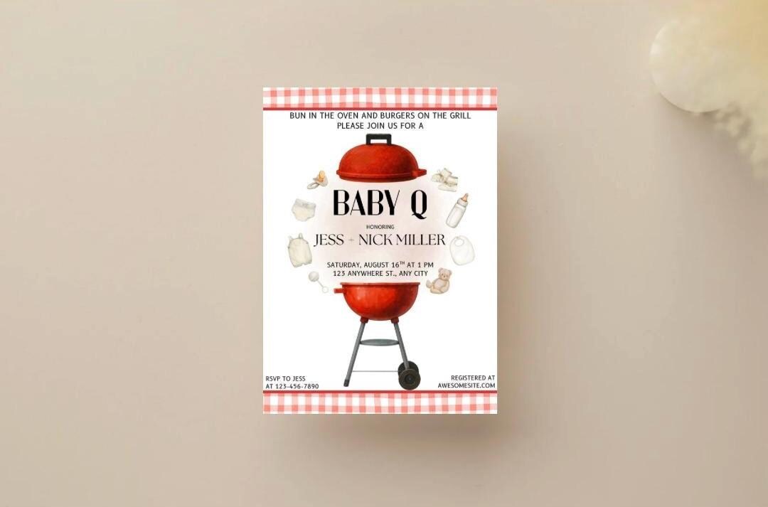Baby-q Shower Invitation | BBQ Baby Shower Invitation | Digital ...