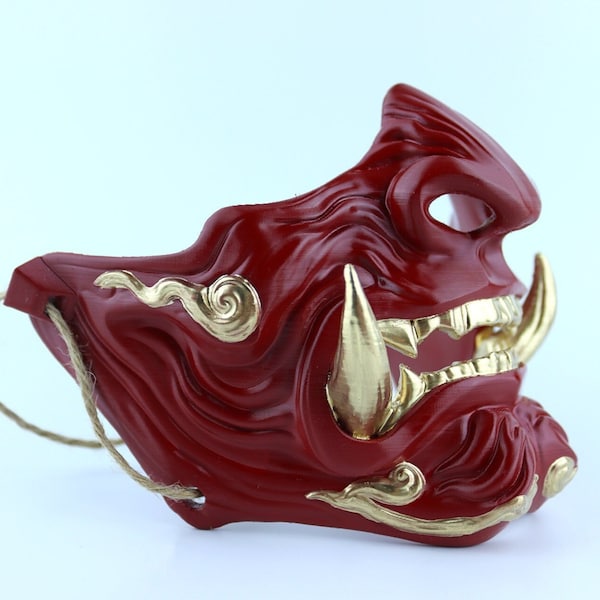 Oni Mask Half Face - Etsy