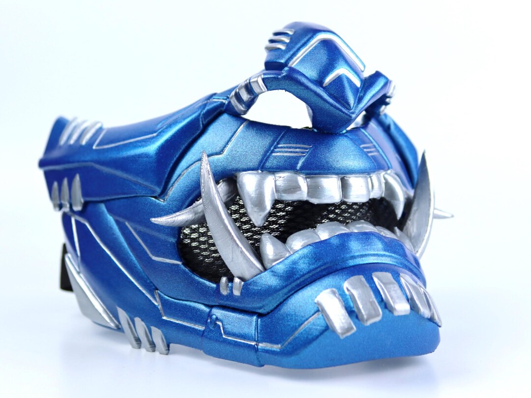 Oni Cyber Samurai Mask - Metallic Blue - Etsy