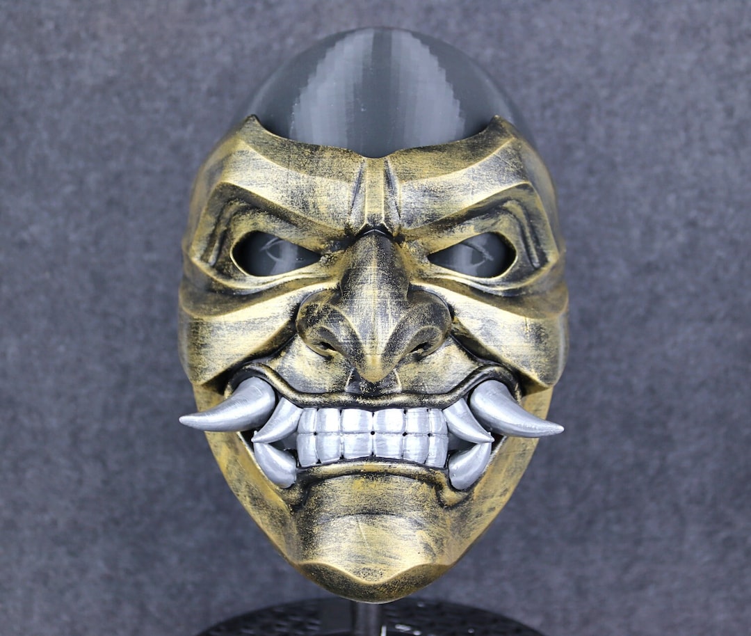 Kabuto Oni Wearable Mempo Samurai Full Face Mask With Fangs Bronze - Etsy