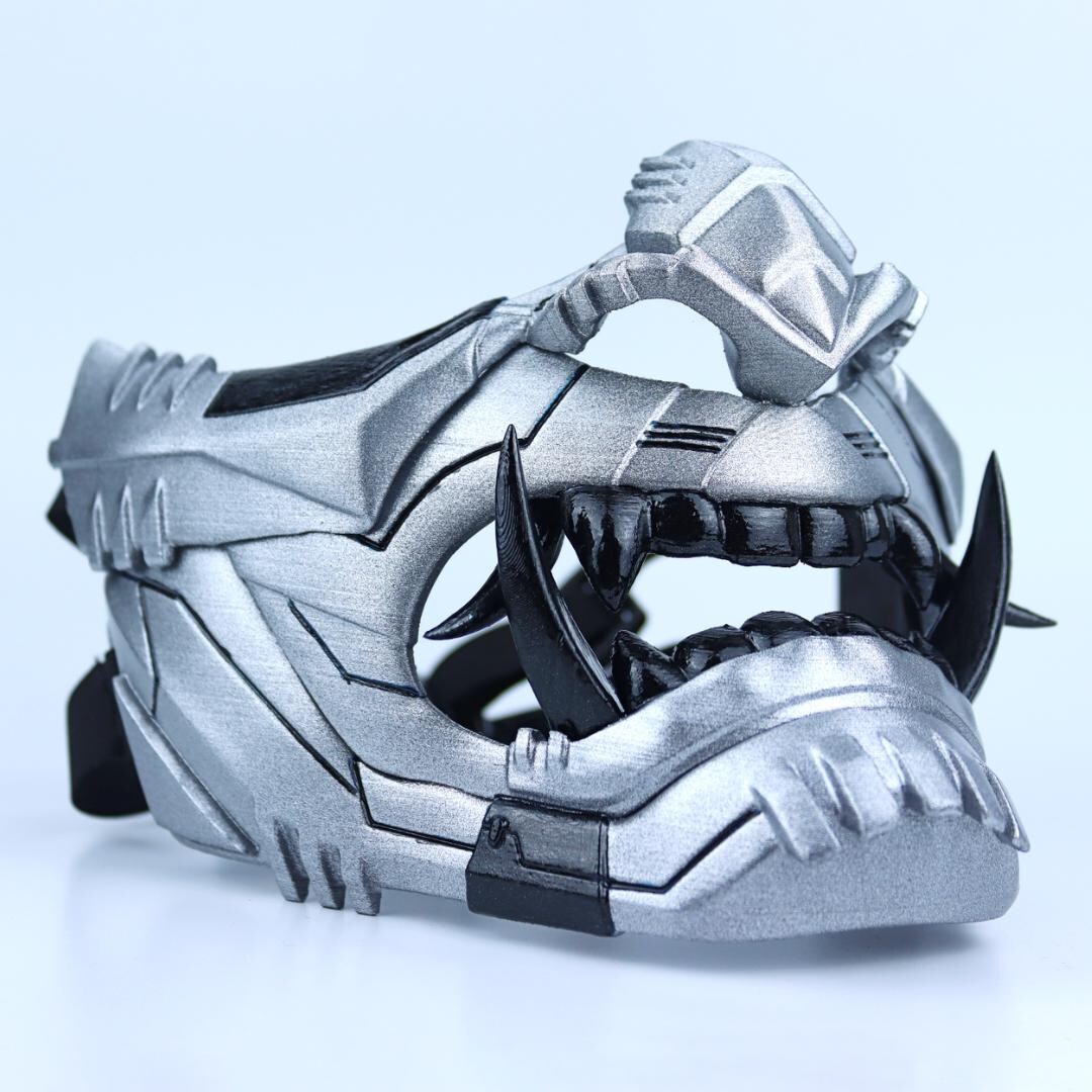 Oni Cyber Samurai Mask - Metallic Gray - Etsy