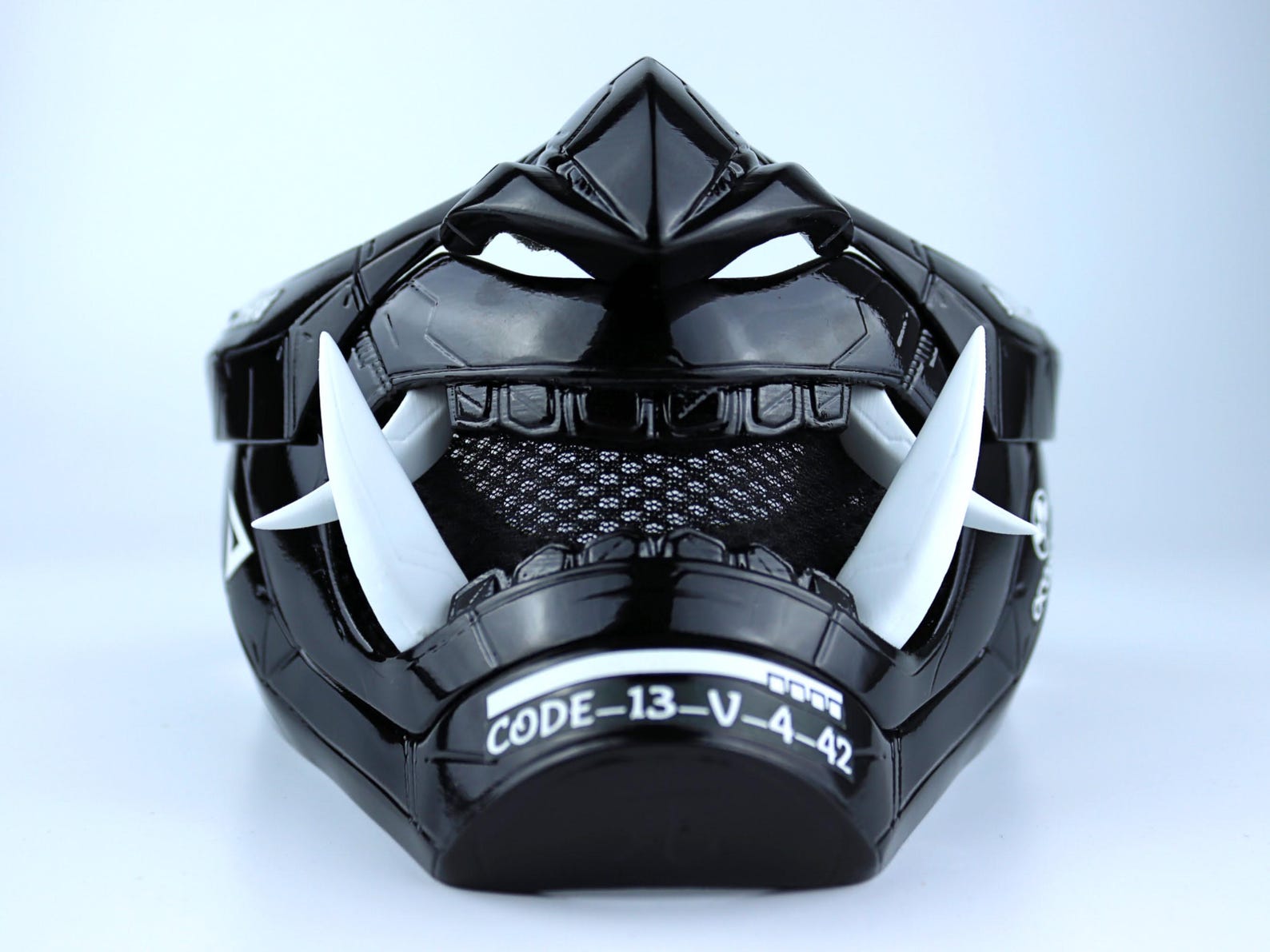 Oni Cyber Samurai Cosplay Mask - Glossy Black - Etsy