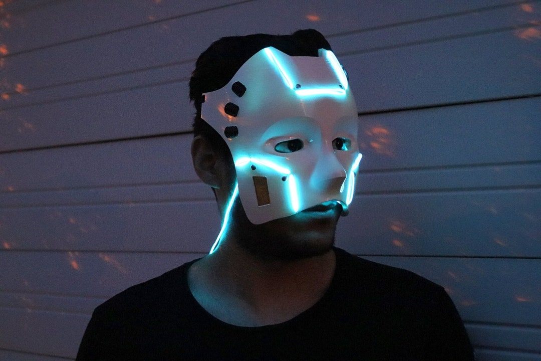 Cyborg Android Neon LED Mask - Etsy