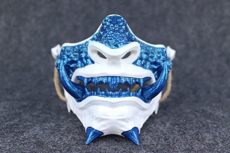 Japanese Oni Samurai Mask - White - Etsy