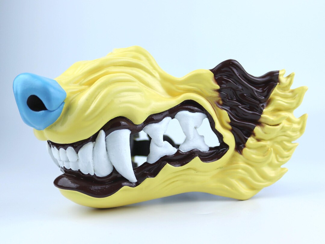 Wolf Snarling Animal Face Mask - Shiny Mightyena Colors - Etsy