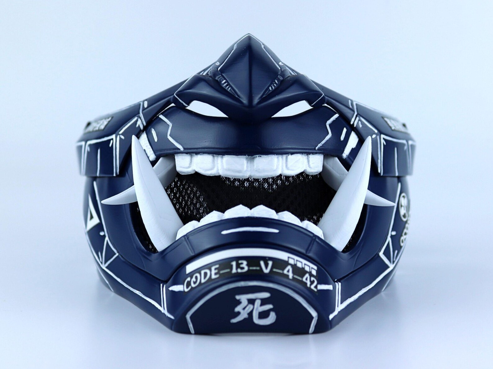 Oni Cyber Samurai Cosplay Mask - Midnight Blue - Etsy
