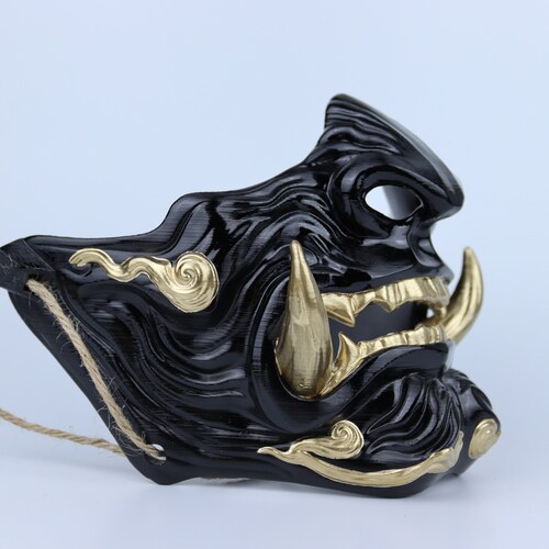 Hannya Japanese Wearable Oni Samurai Half Mask - Etsy Canada
