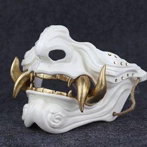 Samurai Oni Japanese Mask - White - Etsy