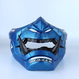 Oni Cyber Samurai Cosplay Mask - Metallic Blue - Etsy