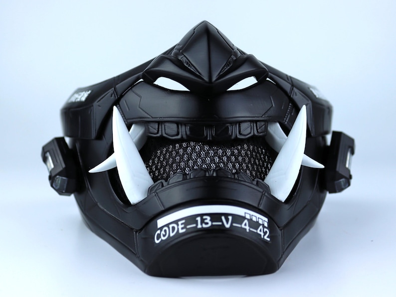 Oni Cyber Samurai Techwear LED Mask - Matte Black - Etsy