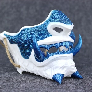 Japanese Oni Samurai Mask - White - Etsy