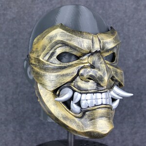 Kabuto Samurai Mask With Fangs - Bronze - Etsy