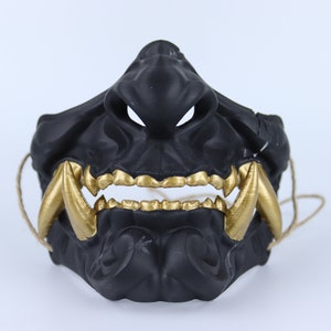 Japanese Oni Half Face Cosplay Samurai Mask - Etsy