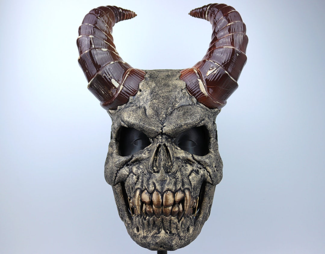 Demon Skull Mask With Horn - Etsy
