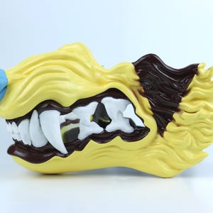 Wolf Snarling Animal Face Mask - Shiny Mightyena Colors - Etsy