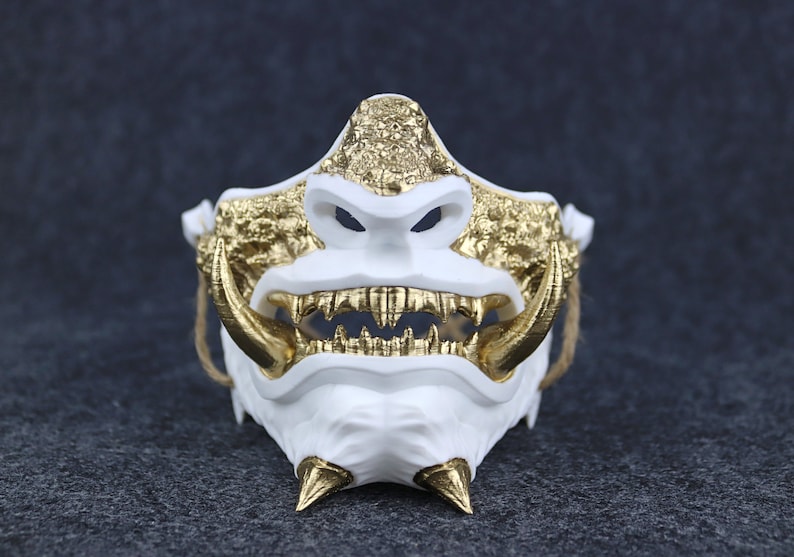 Japanese Oni Samurai Mask - White - Etsy