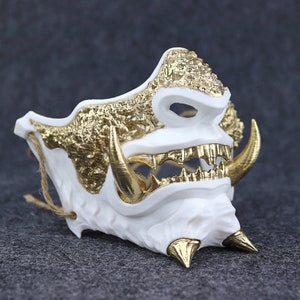 Japanese Oni Samurai Mask - White - Etsy