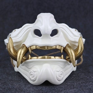 Samurai Oni Japanese Mask - White - Etsy