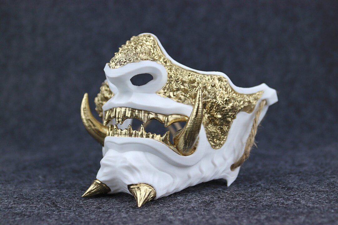 Japanese Oni Samurai Mask White - Etsy