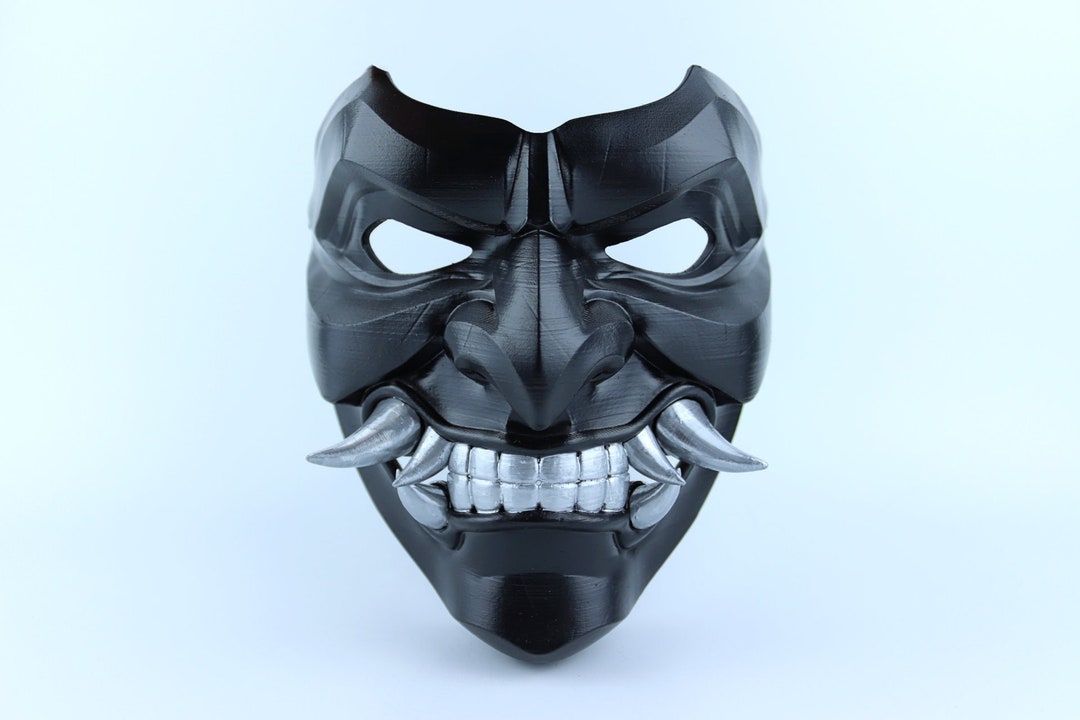 Kabuto Samurai Mask With Fangs - Black - Etsy