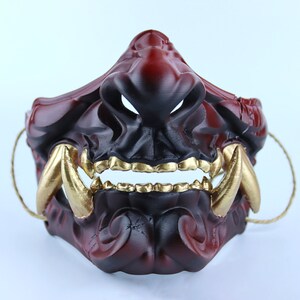 Japanese Oni Half Face Cosplay Samurai Mask - Etsy