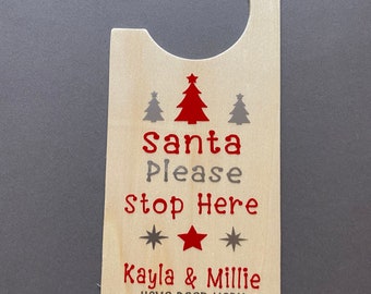 Vintage Santa Stop Here Round Door Sign Christmas Wreath - Etsy UK