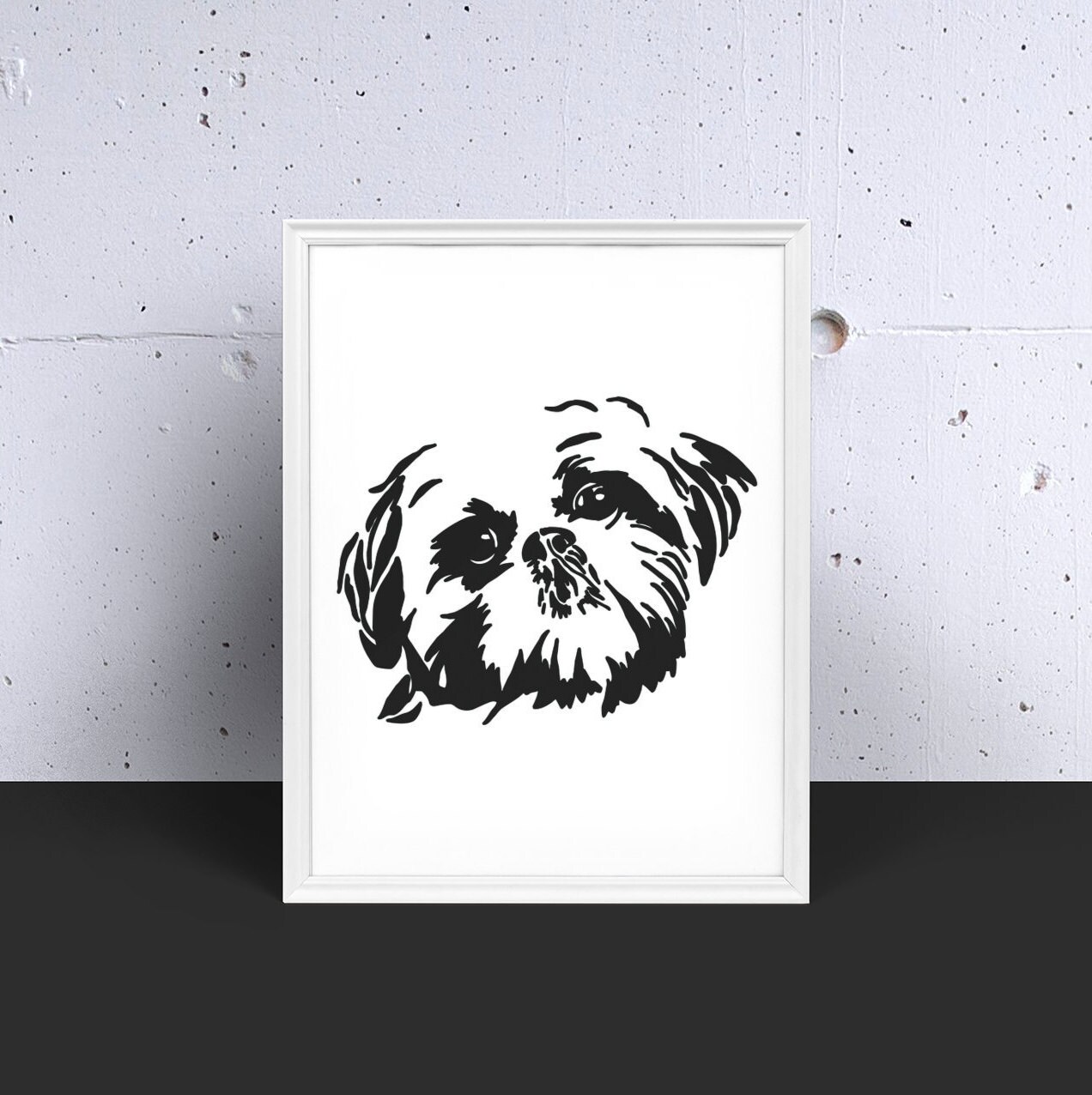 Shih Tzu Personalized Digital Print Shih Tzu Dog Wall Art - Etsy