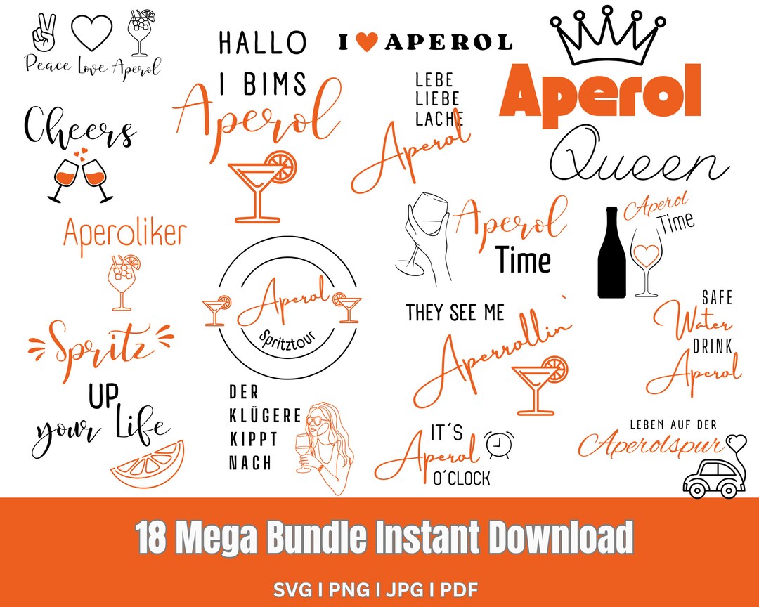 18 Mega Bundle German Aperol Svg Png I Alcohol Svg I Plotter File I ...
