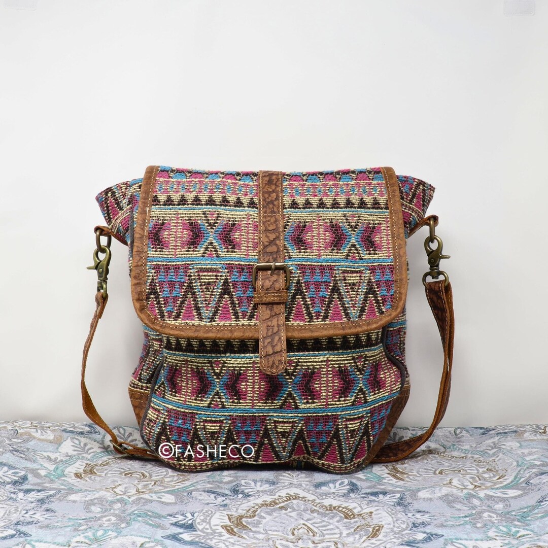 Southwestern Shoulder Bag Woven Rug an Canvas Hand Bag for Women ...