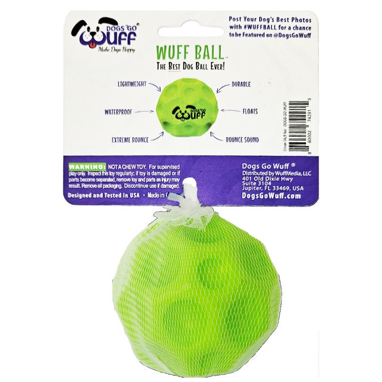 WUFF BALL Fetch Ball for Dog Toy, High Quality Fun Durable Ultra BOUNCY ...