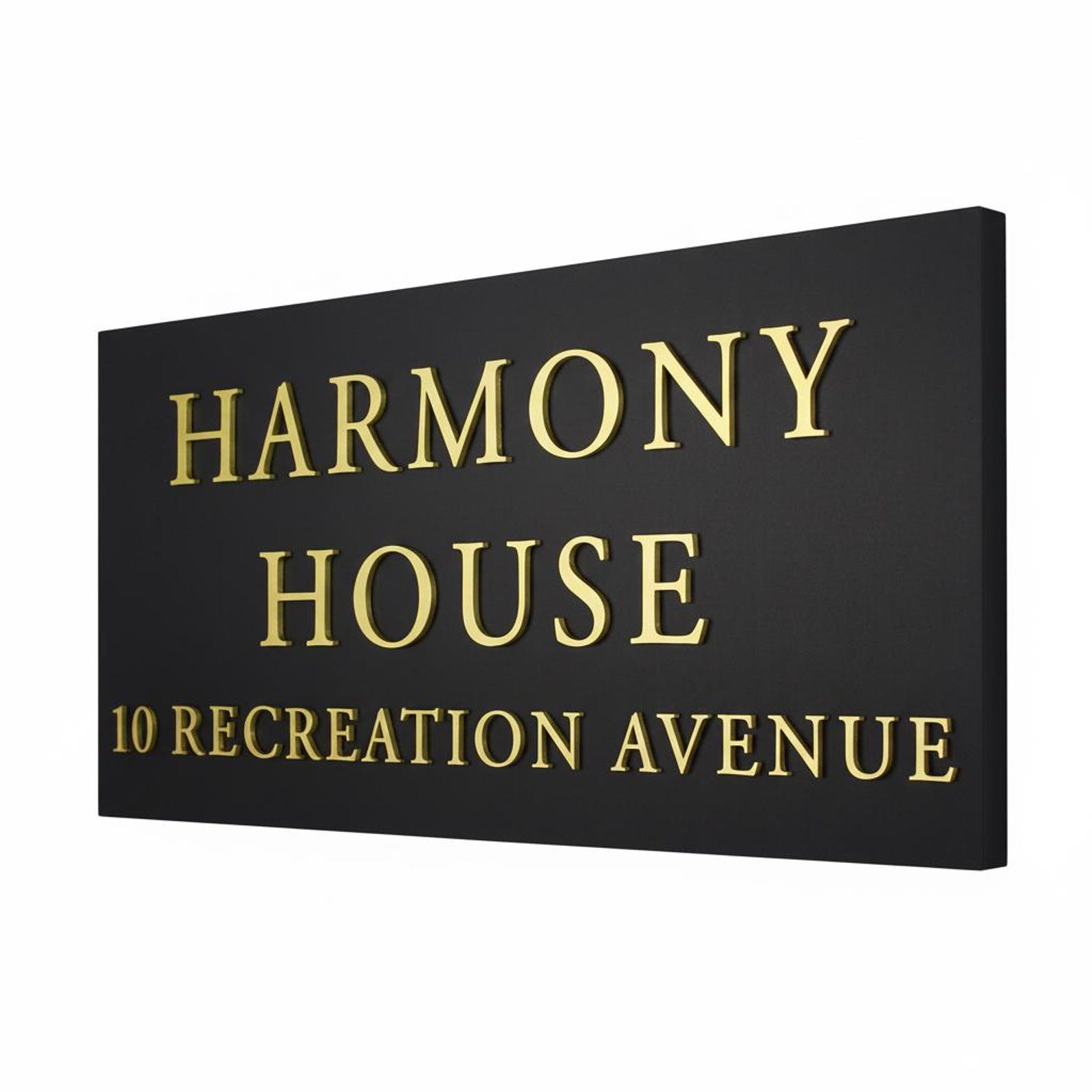Large House Sign, Silver, Gold or Wood Effect Raised Design, Custom ...