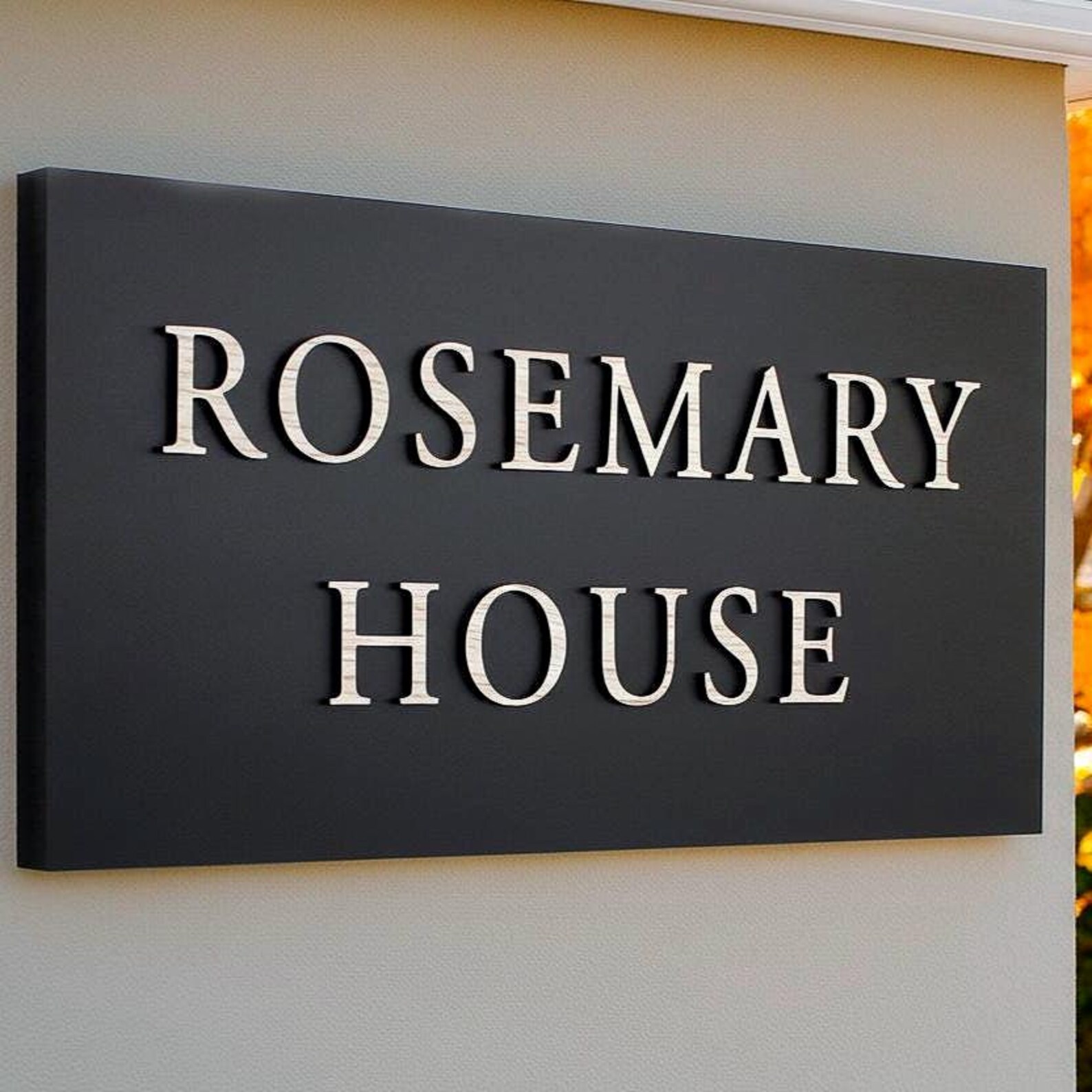 Large House Sign, Silver, Gold or Wood Effect Raised Design, Custom ...