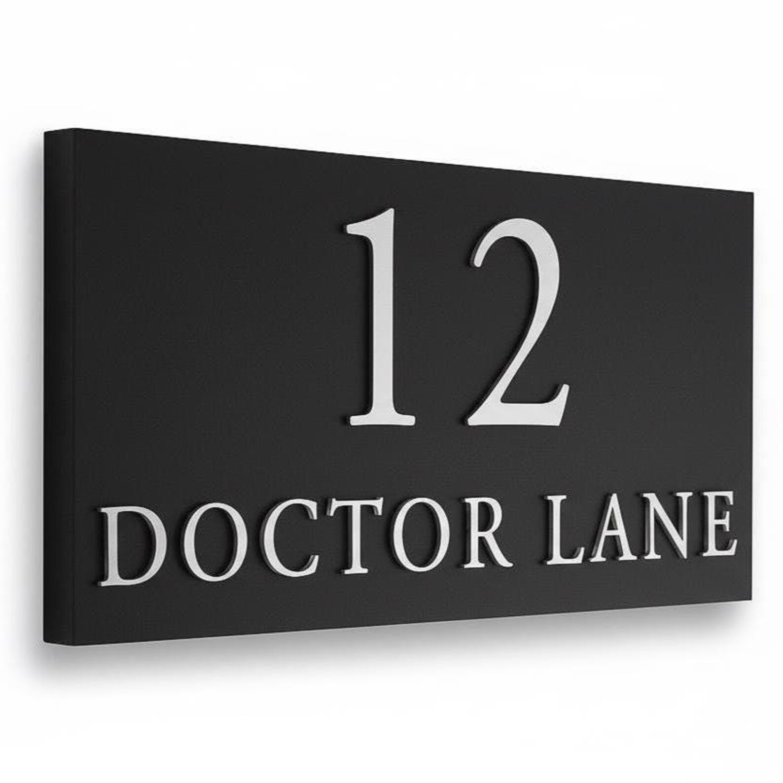 Large House Sign, Silver, Gold or Wood Effect Raised Design, Custom ...