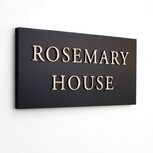 Large House Sign, Silver, Gold or Wood Effect Raised Design, Custom ...