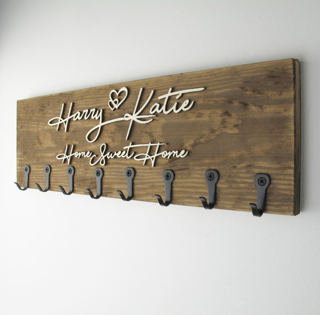 Large Key Holder With Eight Hooks Keys or Fully - Etsy